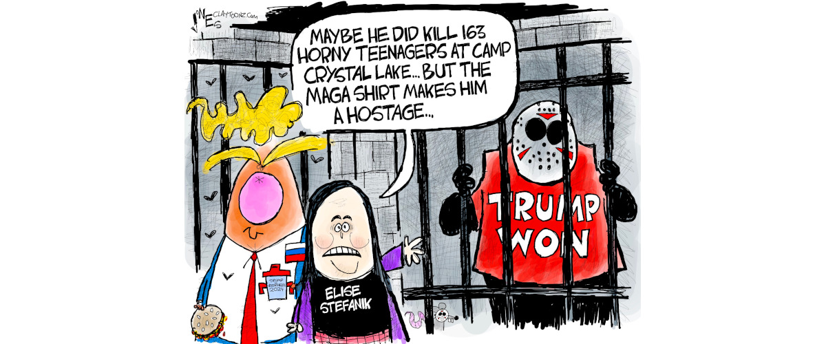 Political Cartoonist Clay Jones riffs on Elise Stefanik going full MAGA ...