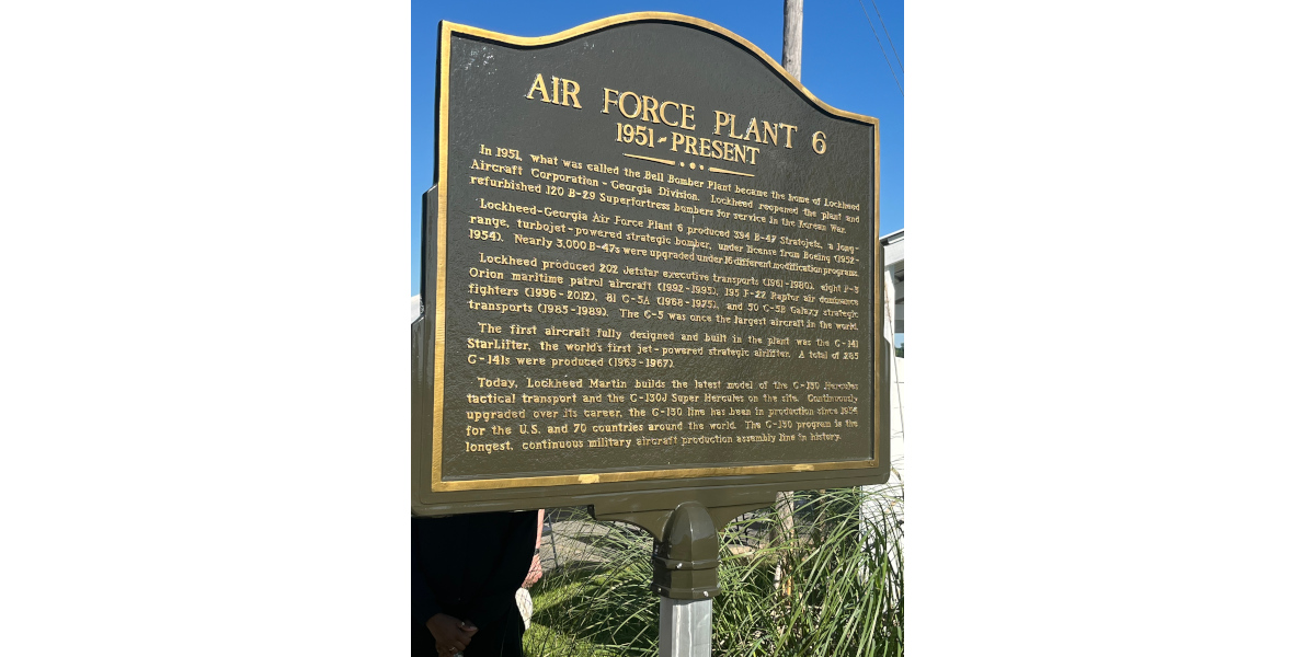 Historic Marker Unveiled at Lockheed Martin Air Force Plant 6 - Cobb ...